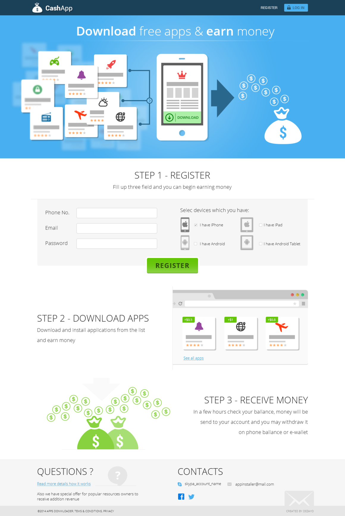 Cash App – Website & Control Panel Design – DesArt Lab