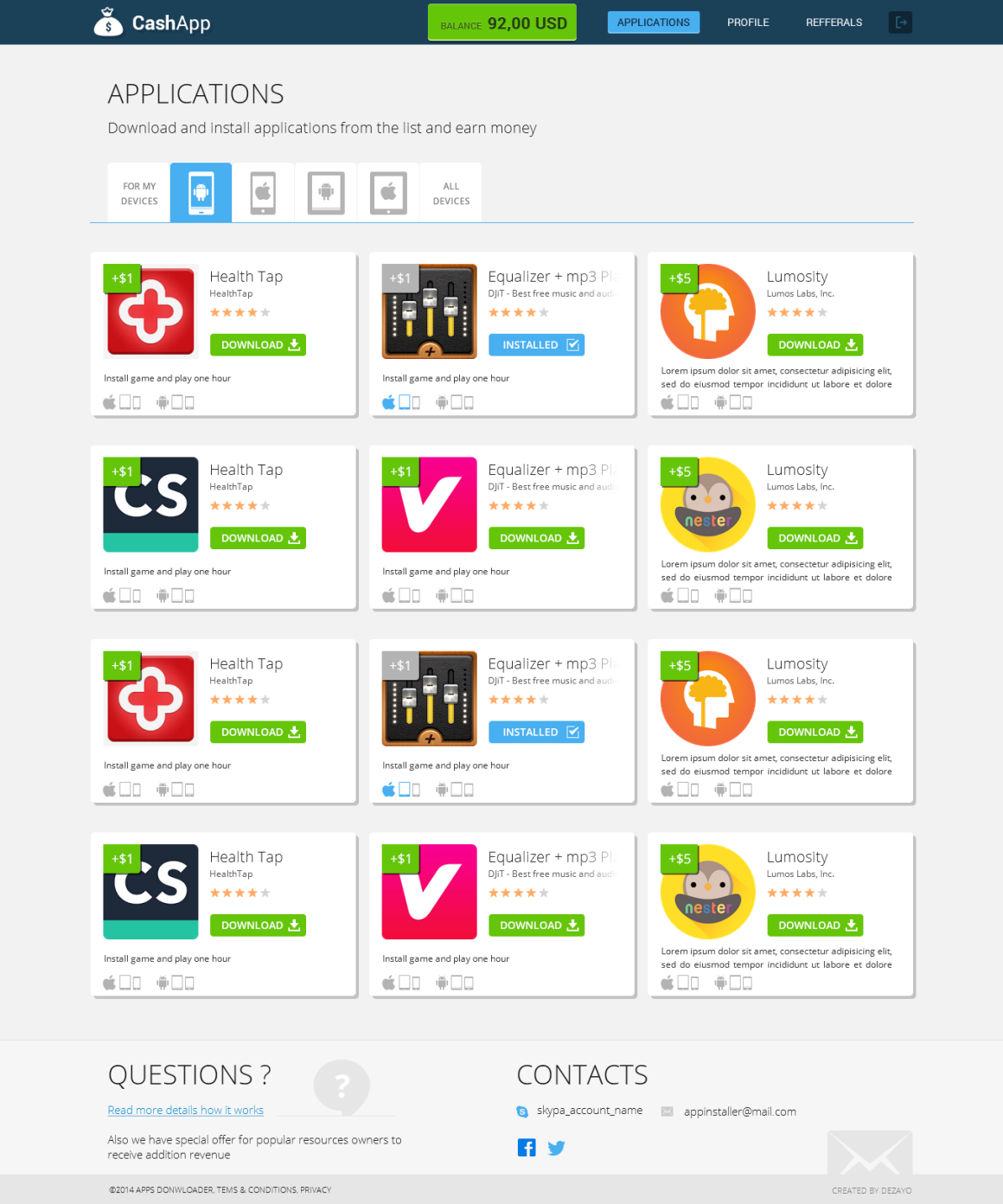 Cash App – Website & Control Panel Design – DesArt Lab